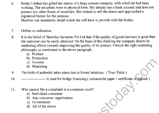 CBSE Class 12 Business Studies Sample Paper 2022 Set C Solved